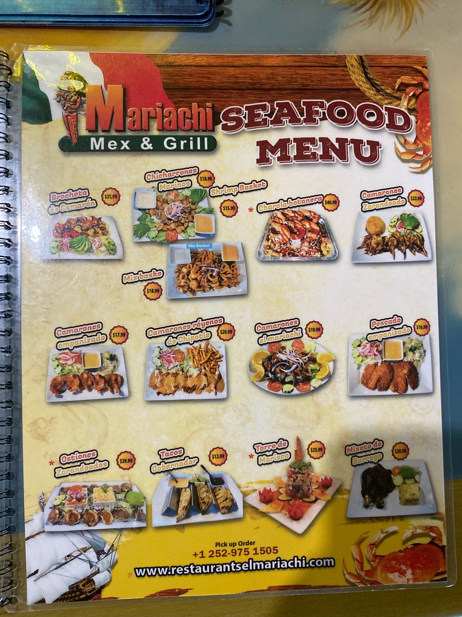 Menu - El Mariachi Mexican Restaurant